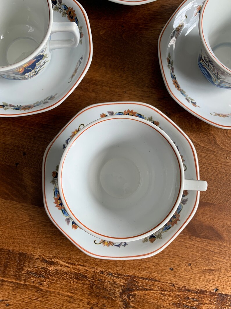 1 Wedgwood Lotus Teacup and Saucer Set - Georgetown Collection - 4 Sets ...