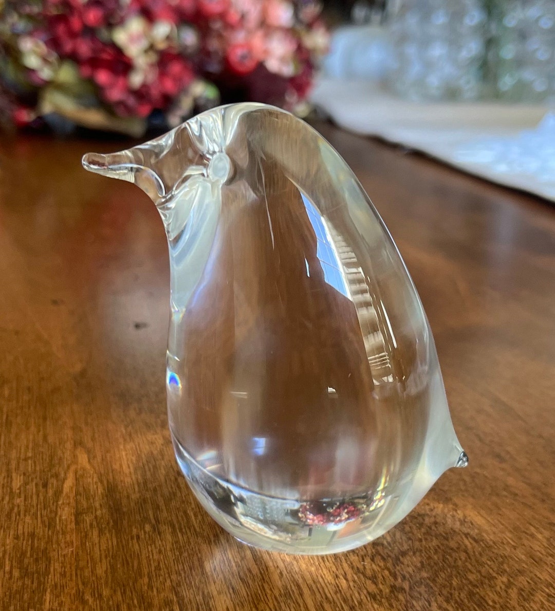 Stunning Steuben Crystal Clear Art Glass Sparrow / Bird Paperweight 3 3 ...