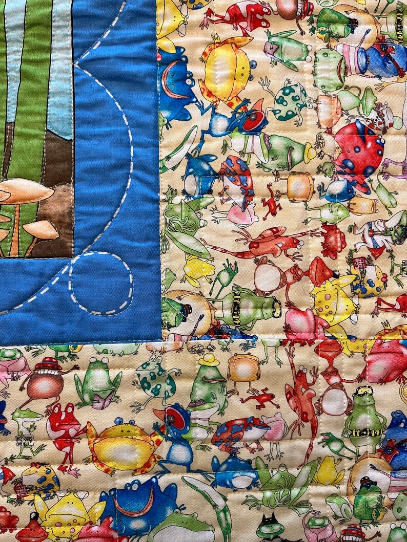 Frog / Animal Themed Quilt Panel / Baby Blanket / Kid’s Blanket / Wall ...
