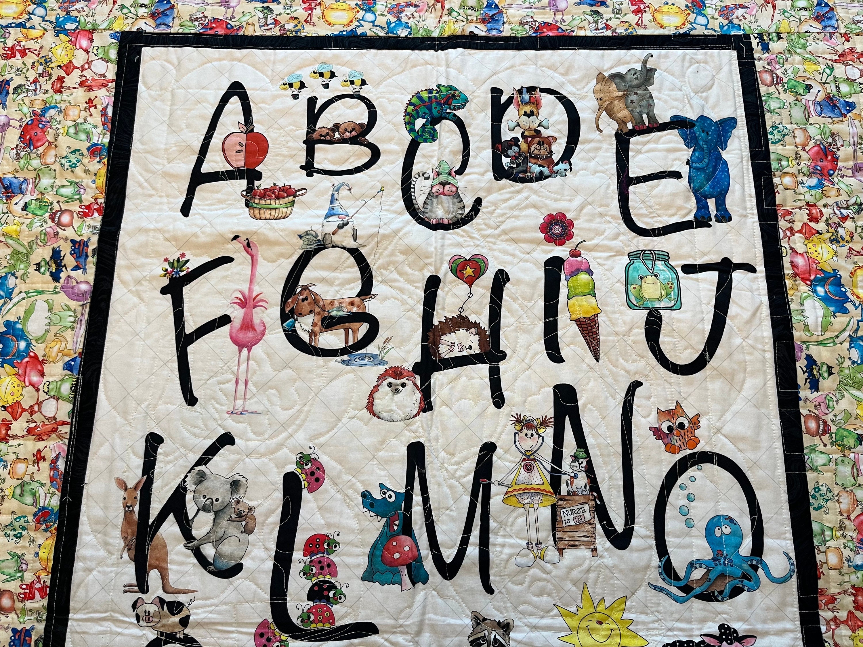Frog / Animal Themed Quilt Panel / Baby Blanket / Kid’s Blanket / Wall ...