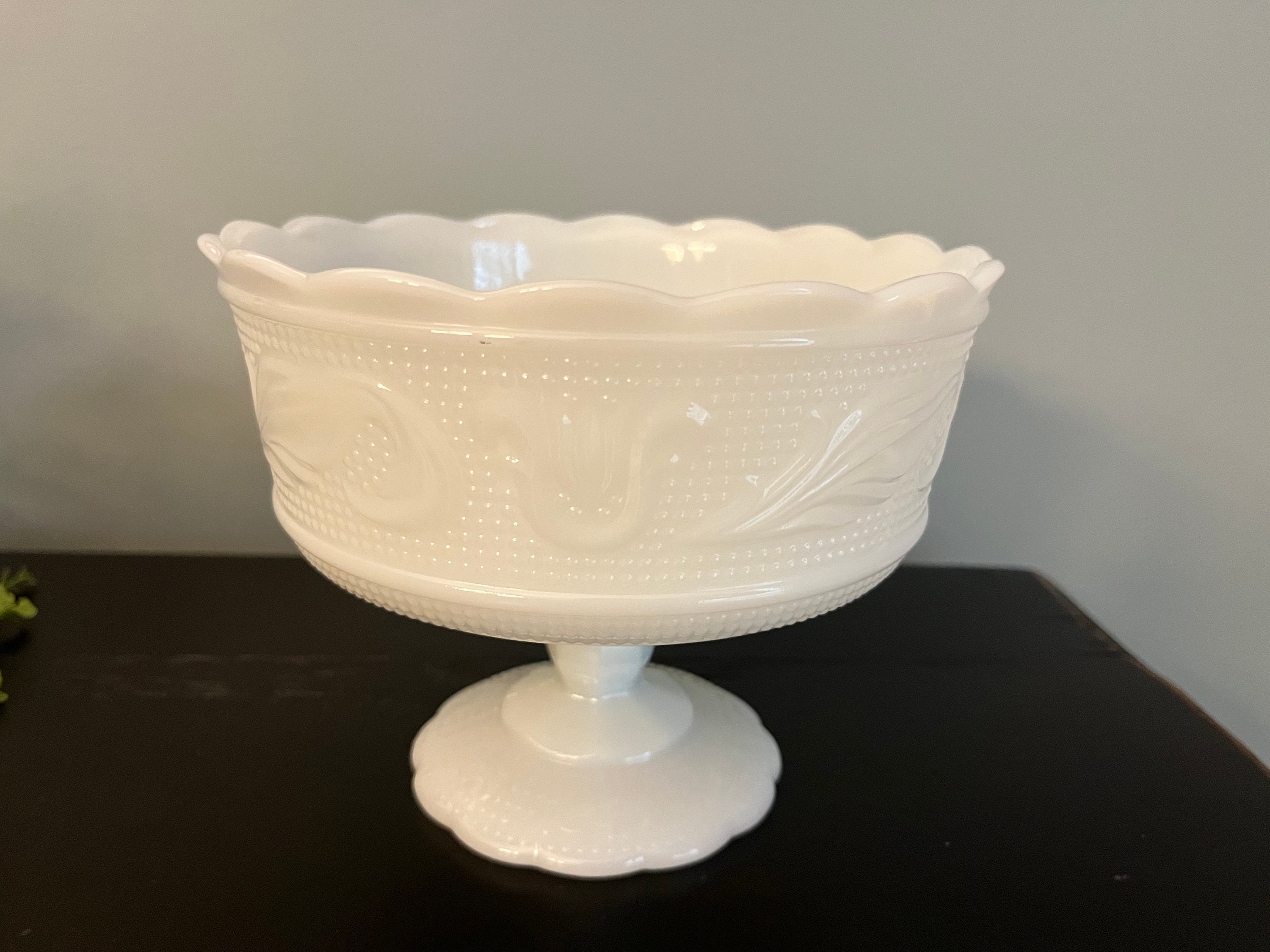 Vintage Large Milk Glass Compote E. O. Brody Co. M 6000 - Etsy