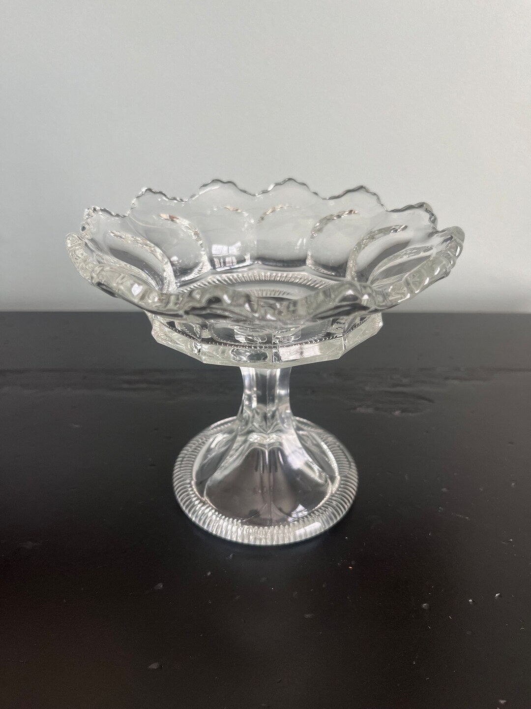 Antique EAPG Heisey Colonial Scalloped Top Pattern Glass Compote - 4 3/ ...