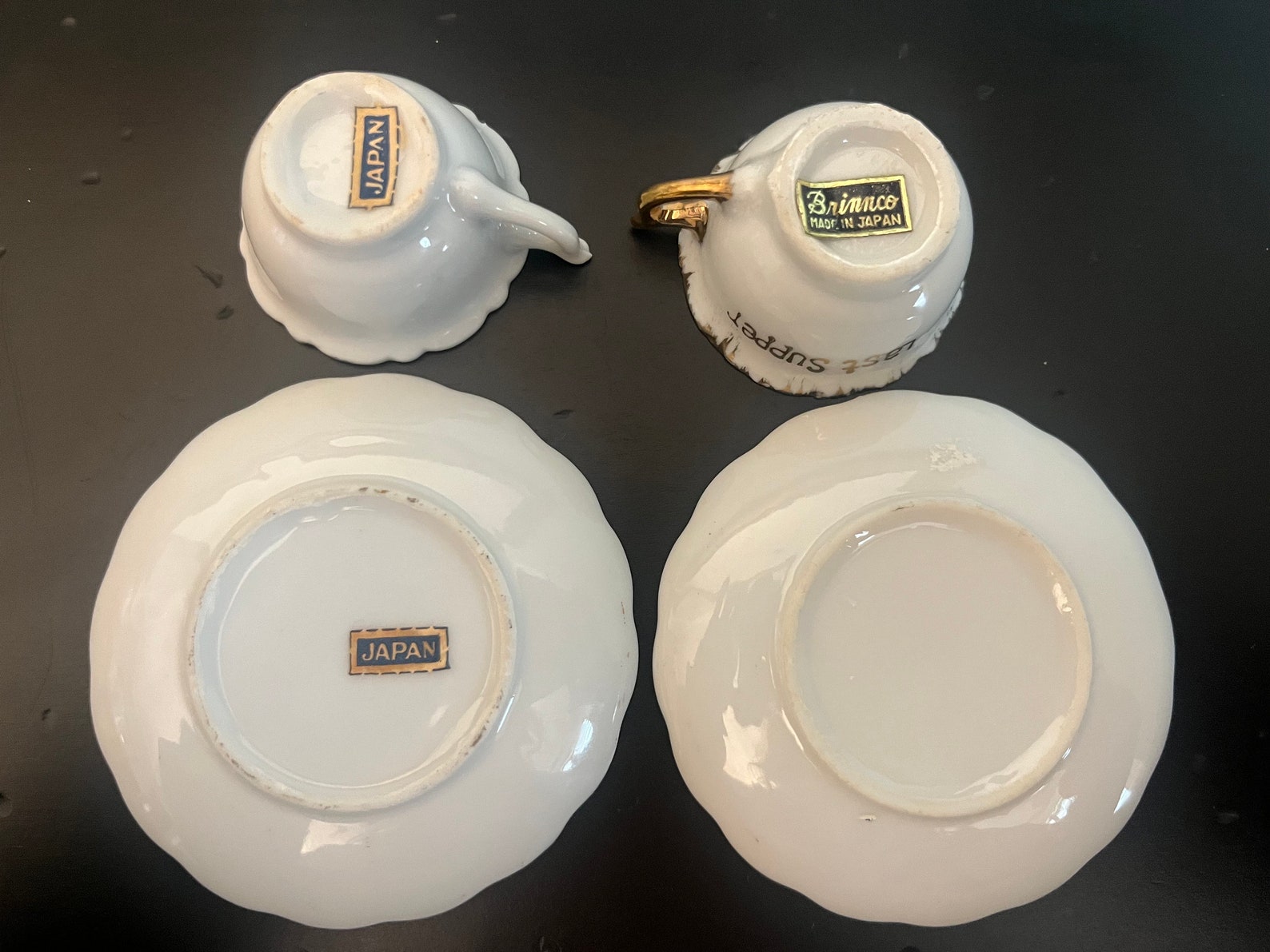 Vintage Brimnco Miniature Religious Tea Cup and Saucers Sets - the Lord ...