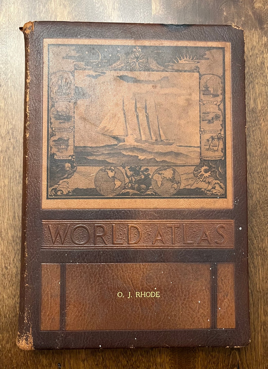 Rand Mcnally World Atlas Readers Edition by O.J. Rhode 1942 Leather ...