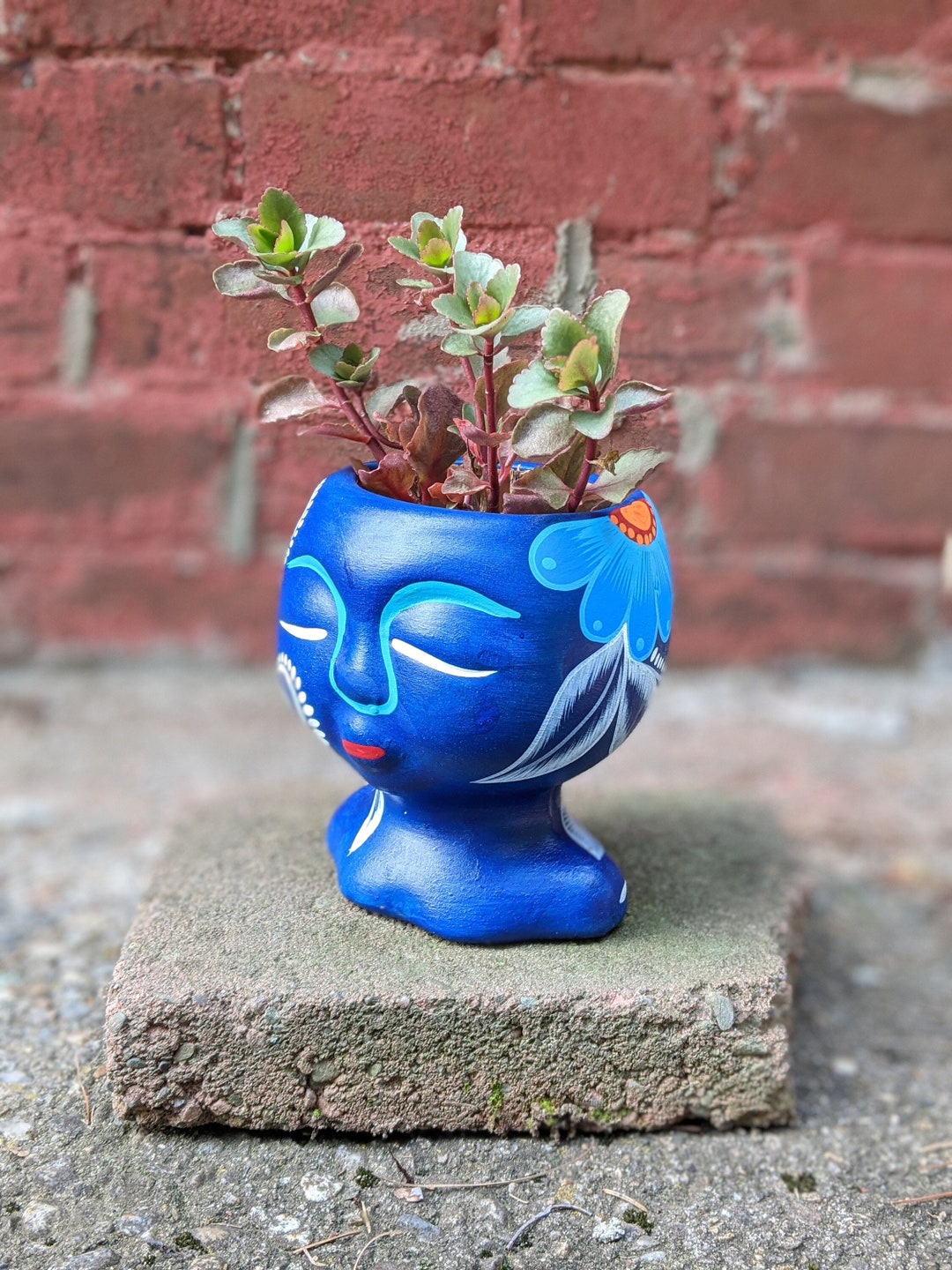 Pot Head Planter, Flower Pot, Succulent Planter, Gift for Her, Mexican ...