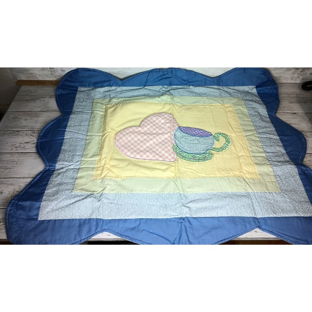 New Vintage Tea Time Standard Quilt Pillow Sham Colormate Kids 20 X 26 ...