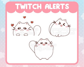 Animated Twitch Alerts Set | Cute Chunky Black Cat Live Stream Alert ...