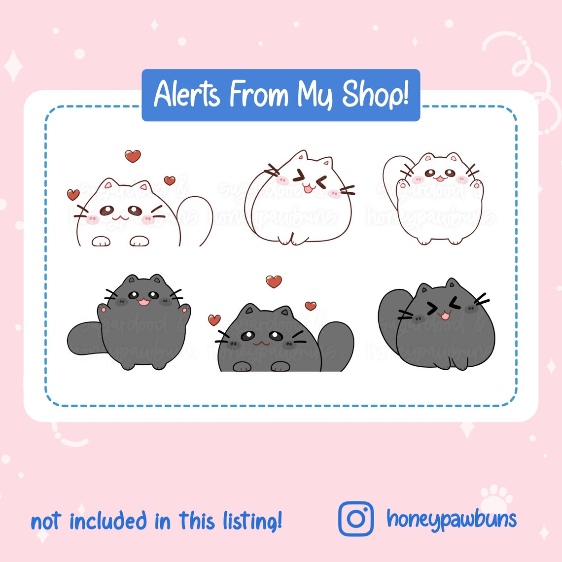 Cat Twitch Emote Set Including Hi, Bye, Hype, Buffer, Raid and Stare ...