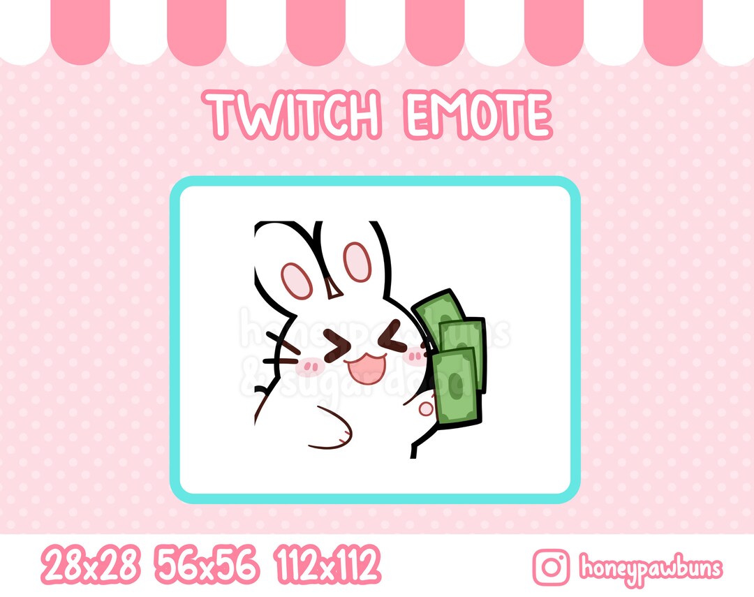 Twitch Emote White Bunny Take My Money Funny Chunky Rabbit Emojis for ...