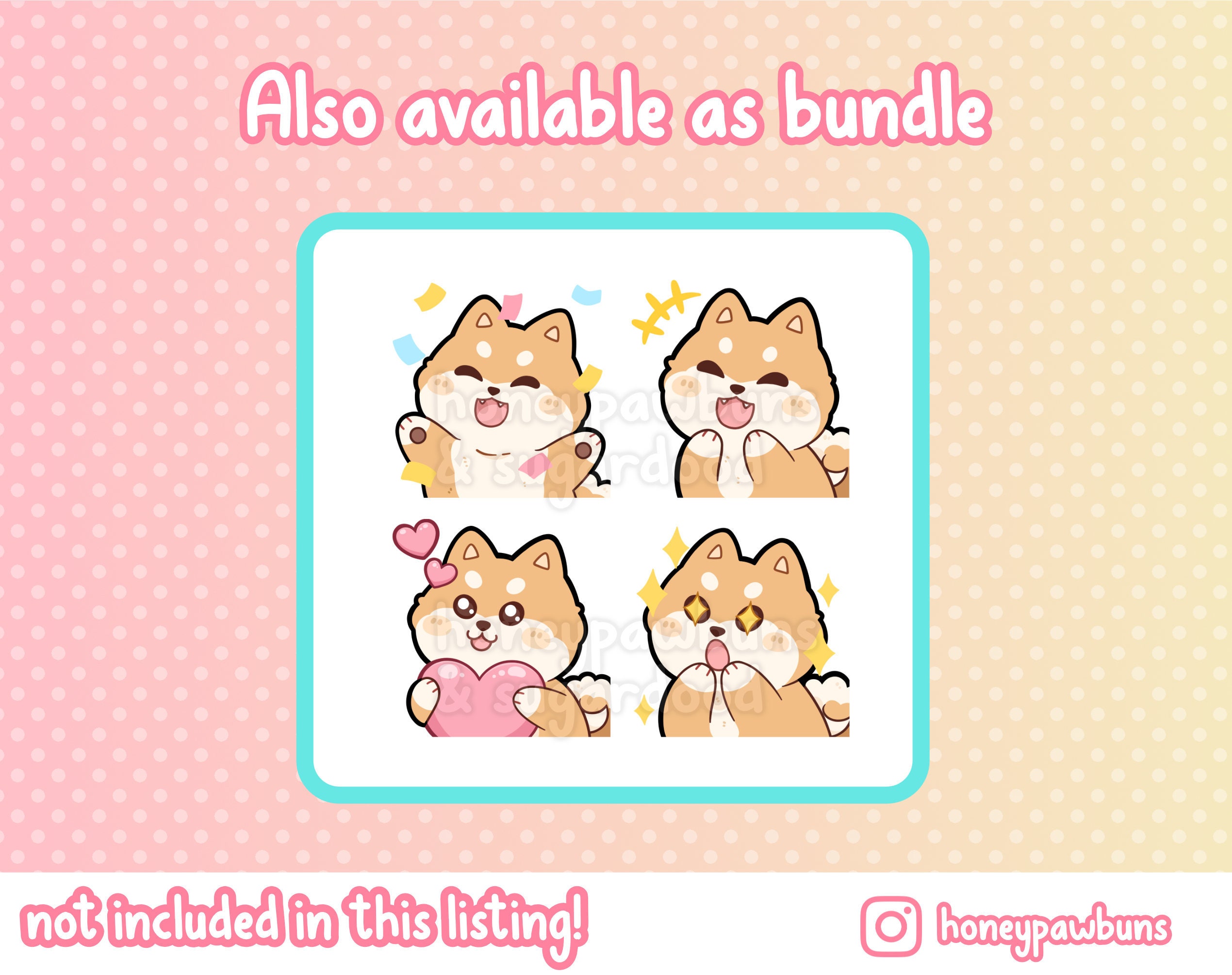 Twitch Emote: POG / Star Eyes. Shiba Inu Subscriber Emoji for Live ...