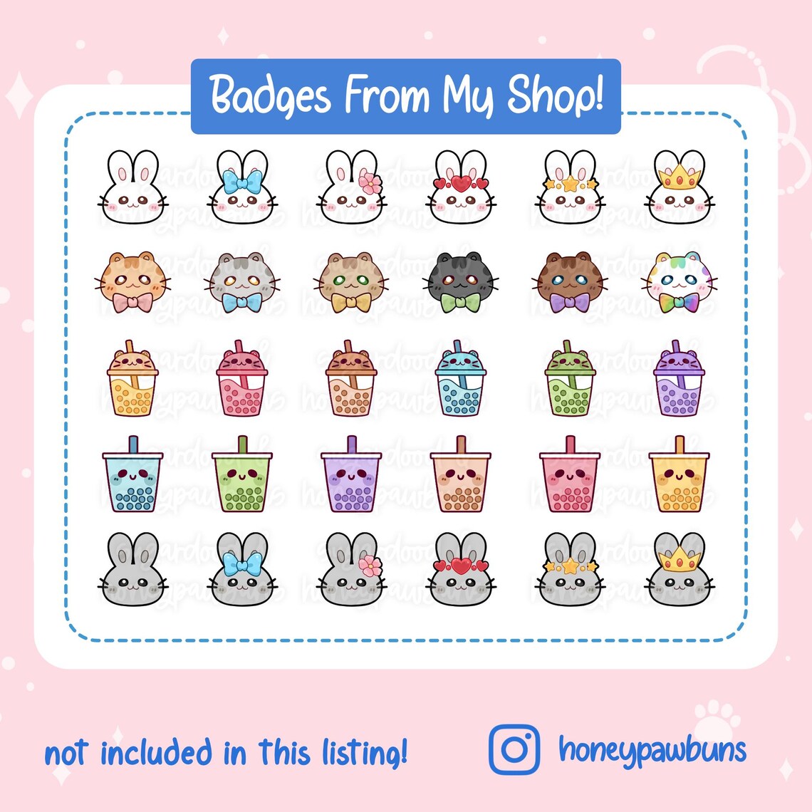 Cat Twitch Emote Set Including Hi, Bye, Hype, Buffer, Raid and Stare ...
