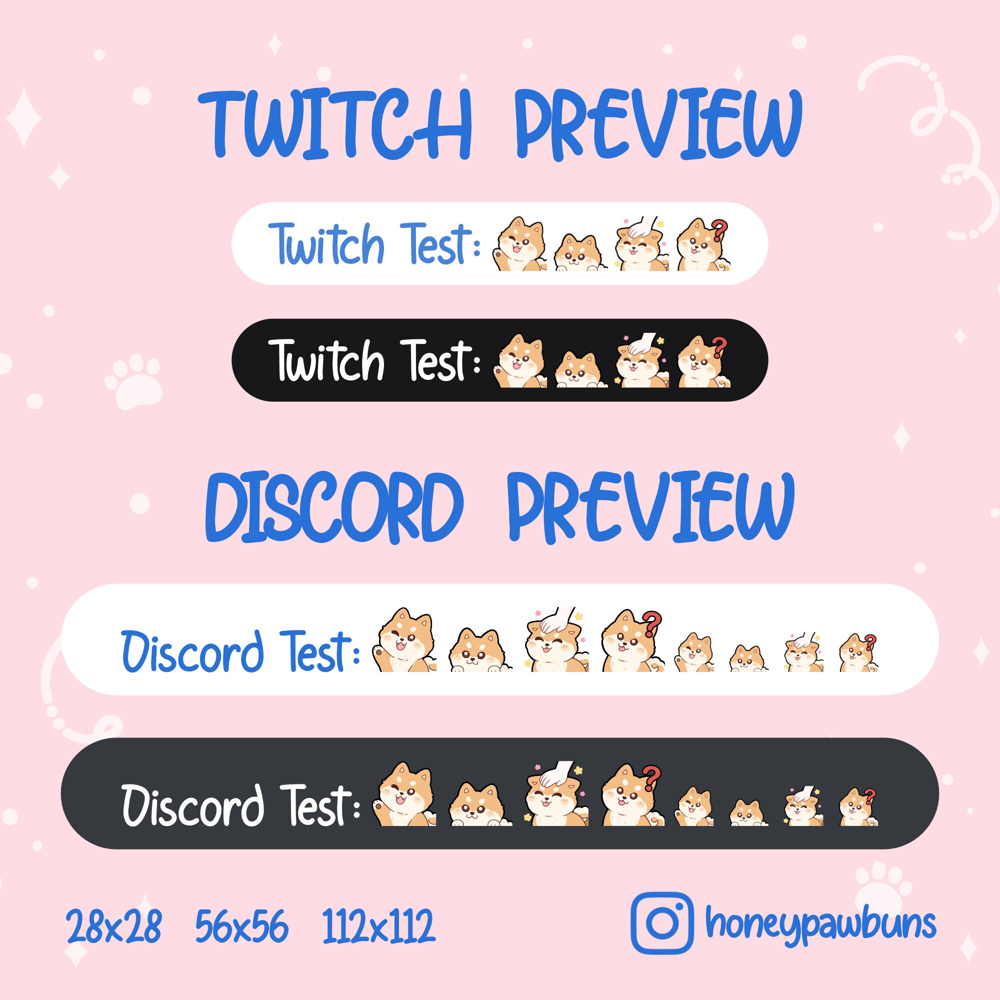 Shiba Inu Emote Set: Wave, Lurk, Pat Head and Confused. Kawaii Dog ...