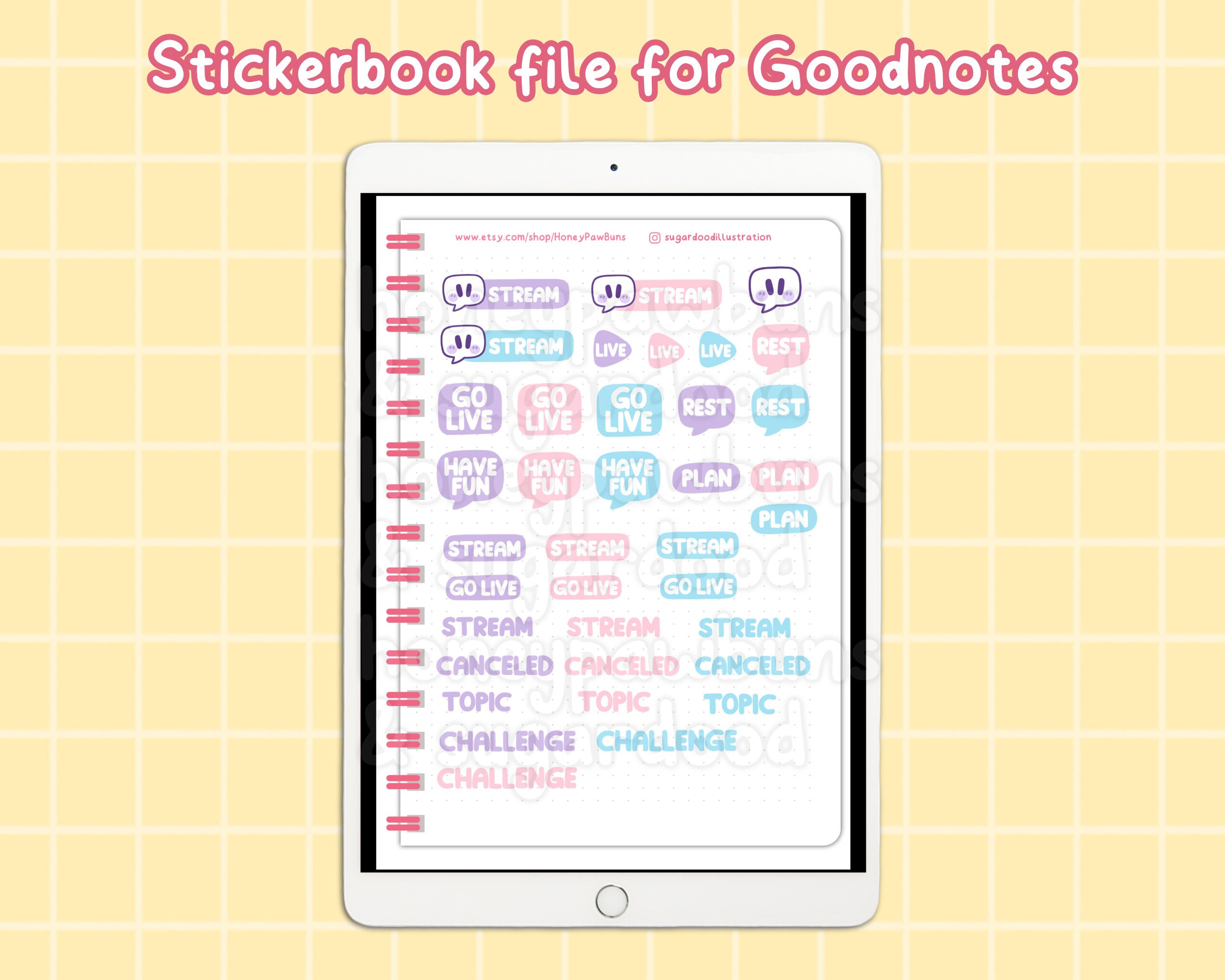 Goodnotes Sticker Live Streaming Icons. Cute Digital Stickers Also for ...