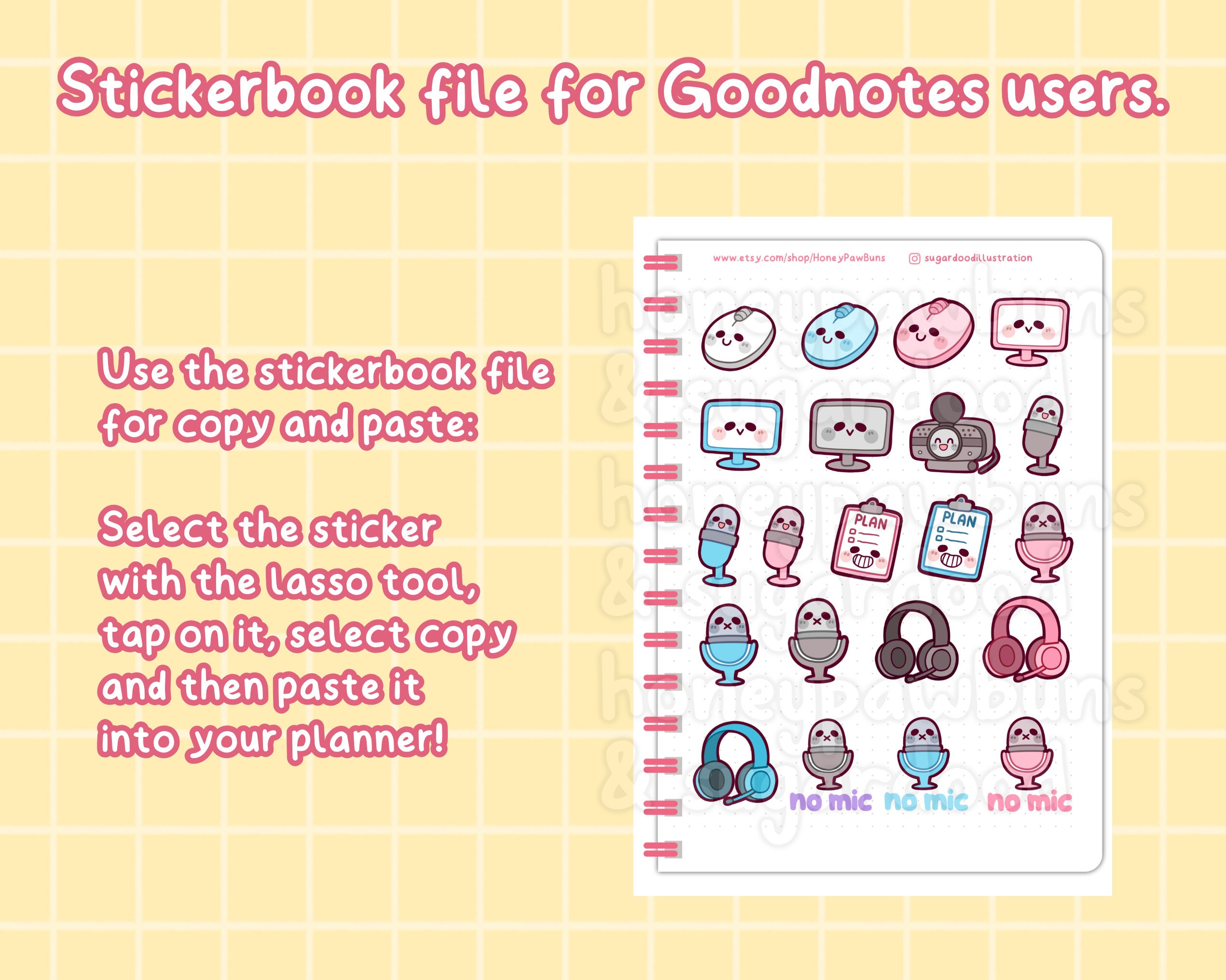 Goodnotes Sticker Live Streaming Icons. Cute Digital Stickers Also for ...