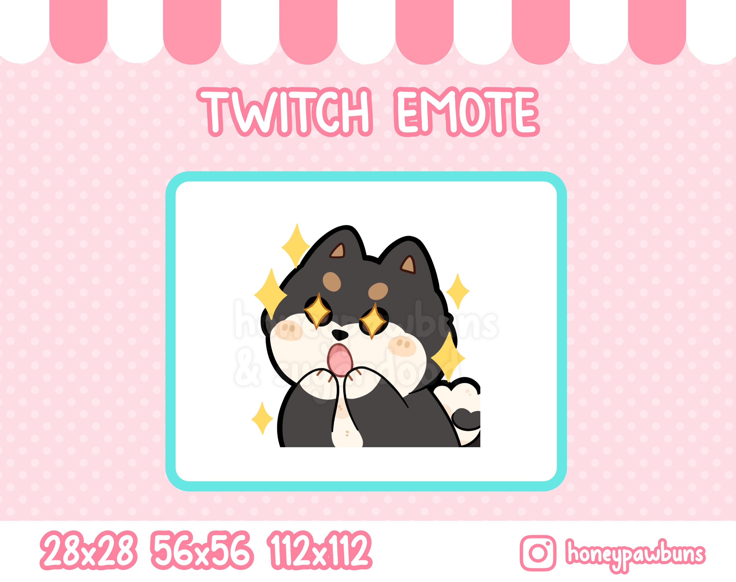 Twitch Emote: POG / Star Eyes. Black and Tan Shiba Inu Subscriber Emoji ...