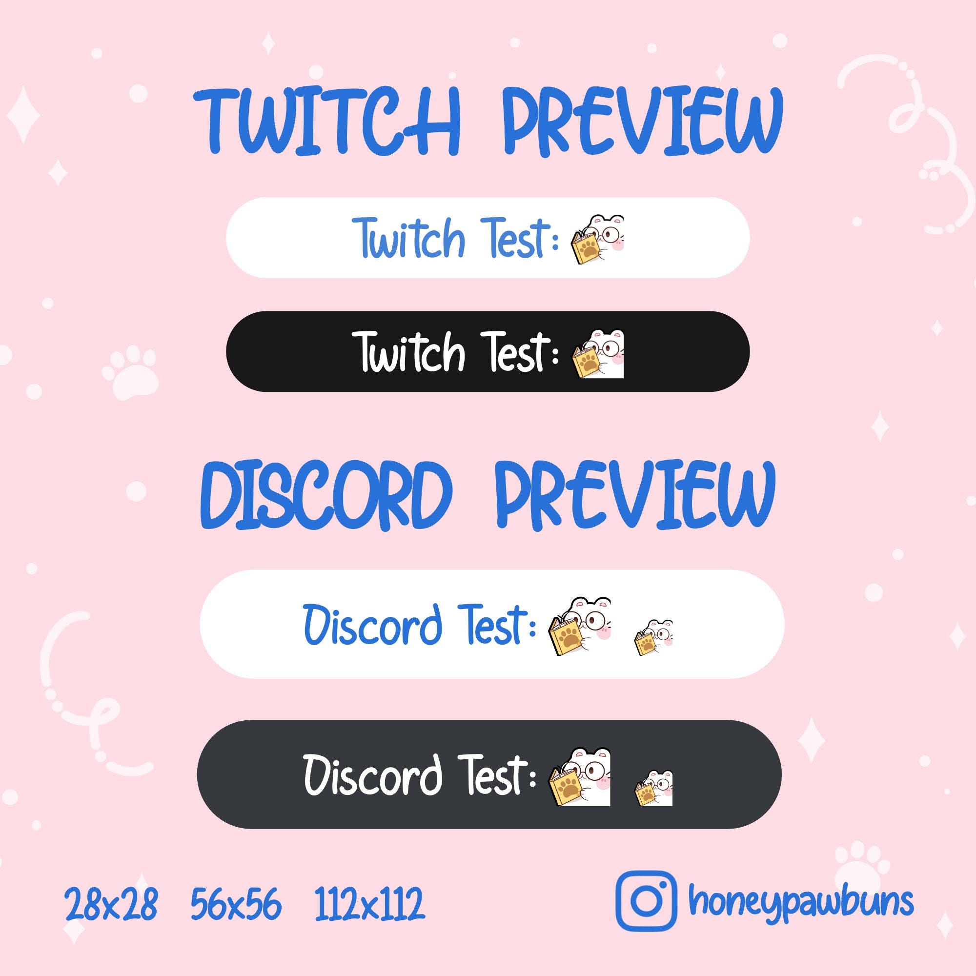 Reading Twitch Emote. Cute White Cat Reading a Book Emoji for Twitch ...