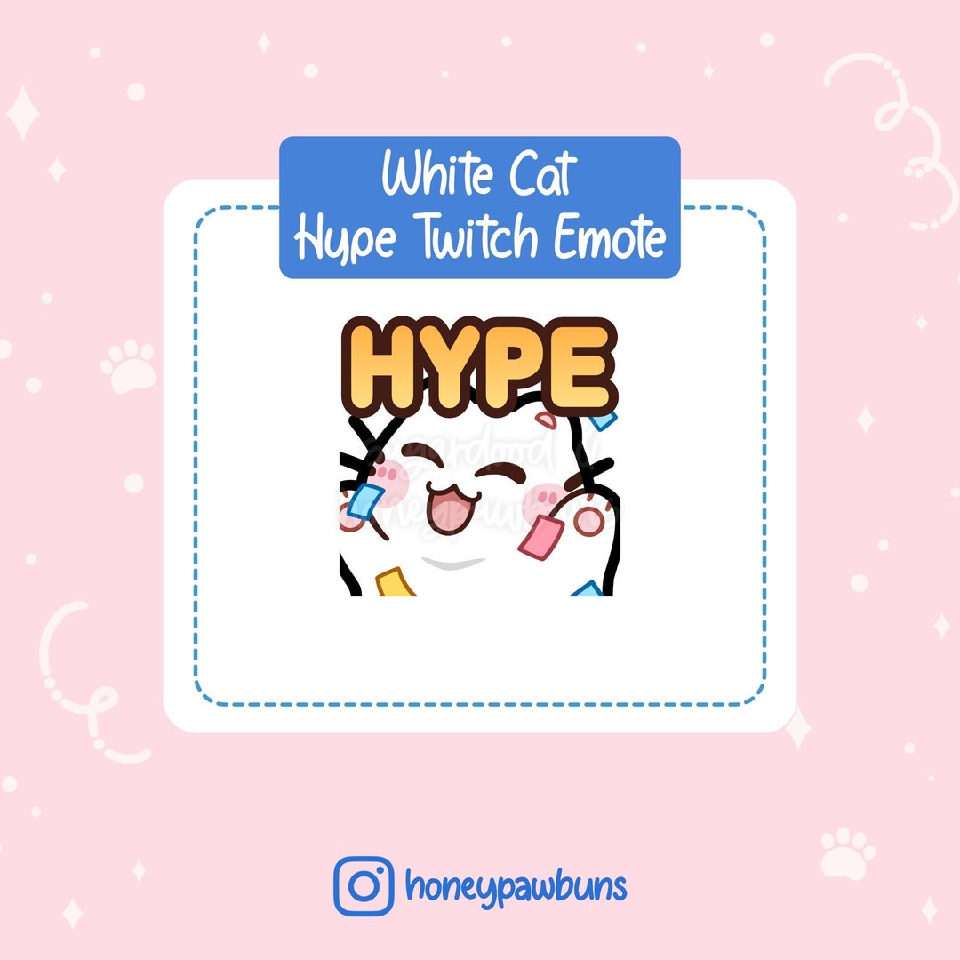 White Cat Hype Twitch Emote. Funny Emoji for Twitch Live Stream and ...