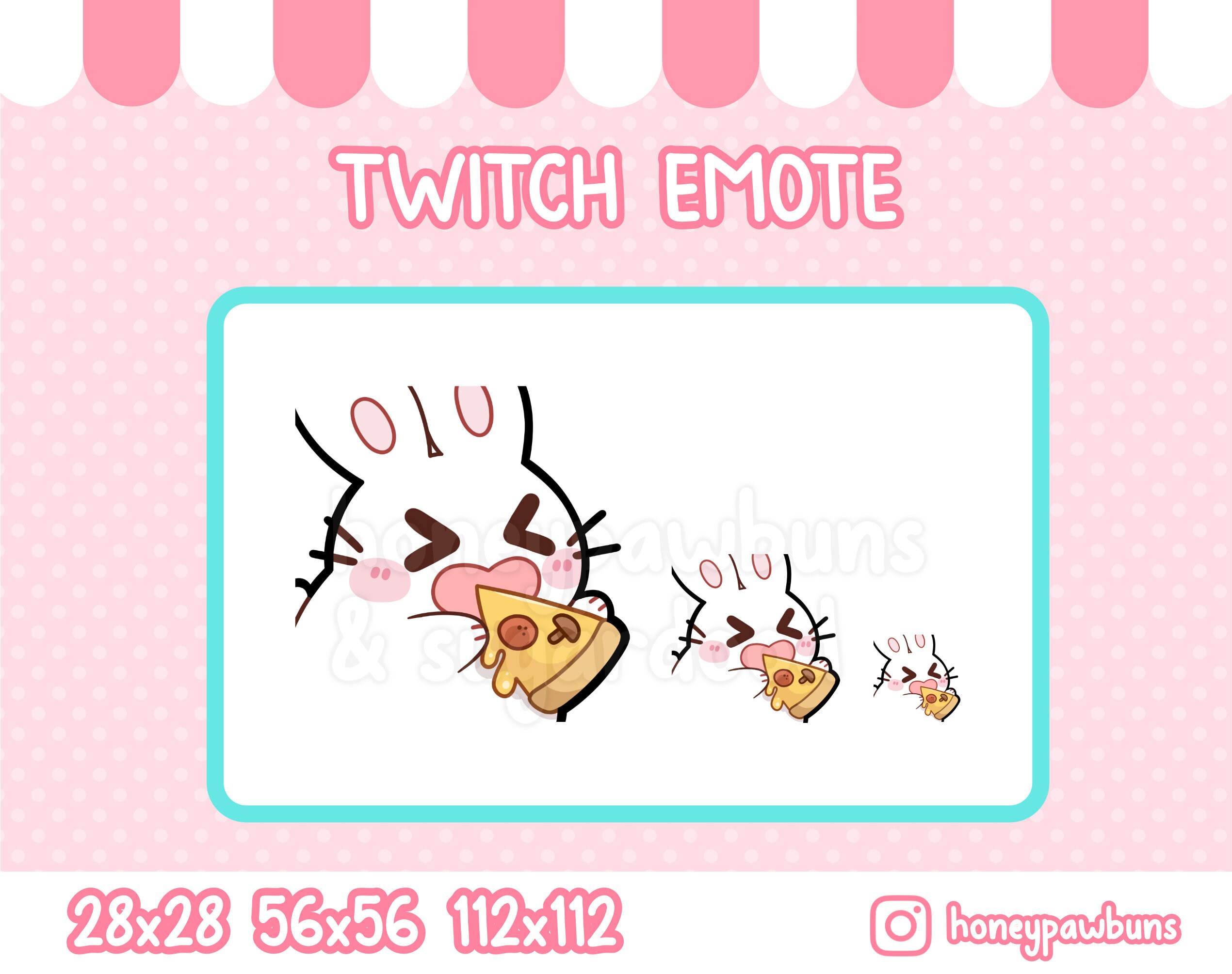 Twitch emote conejo blanco come pizza. Emoticón de comida rápida ...