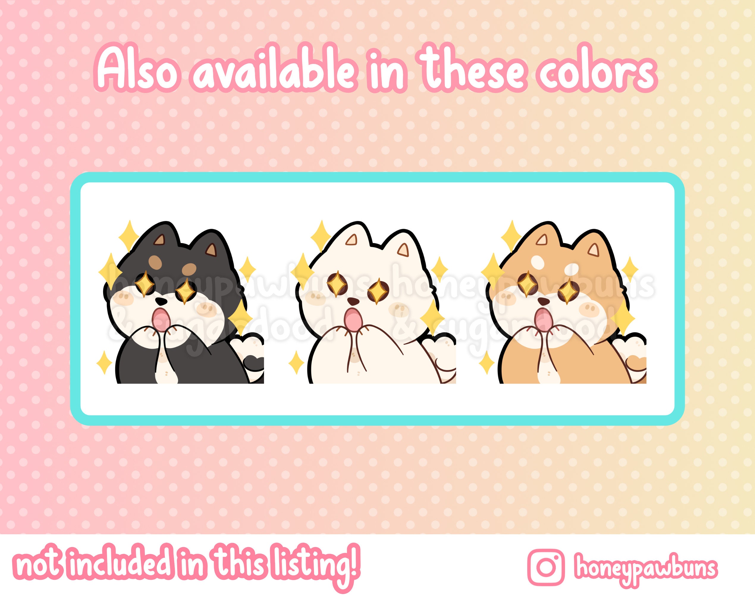 Twitch Emote: POG / Star Eyes. Shiba Inu Subscriber Emoji for Live ...