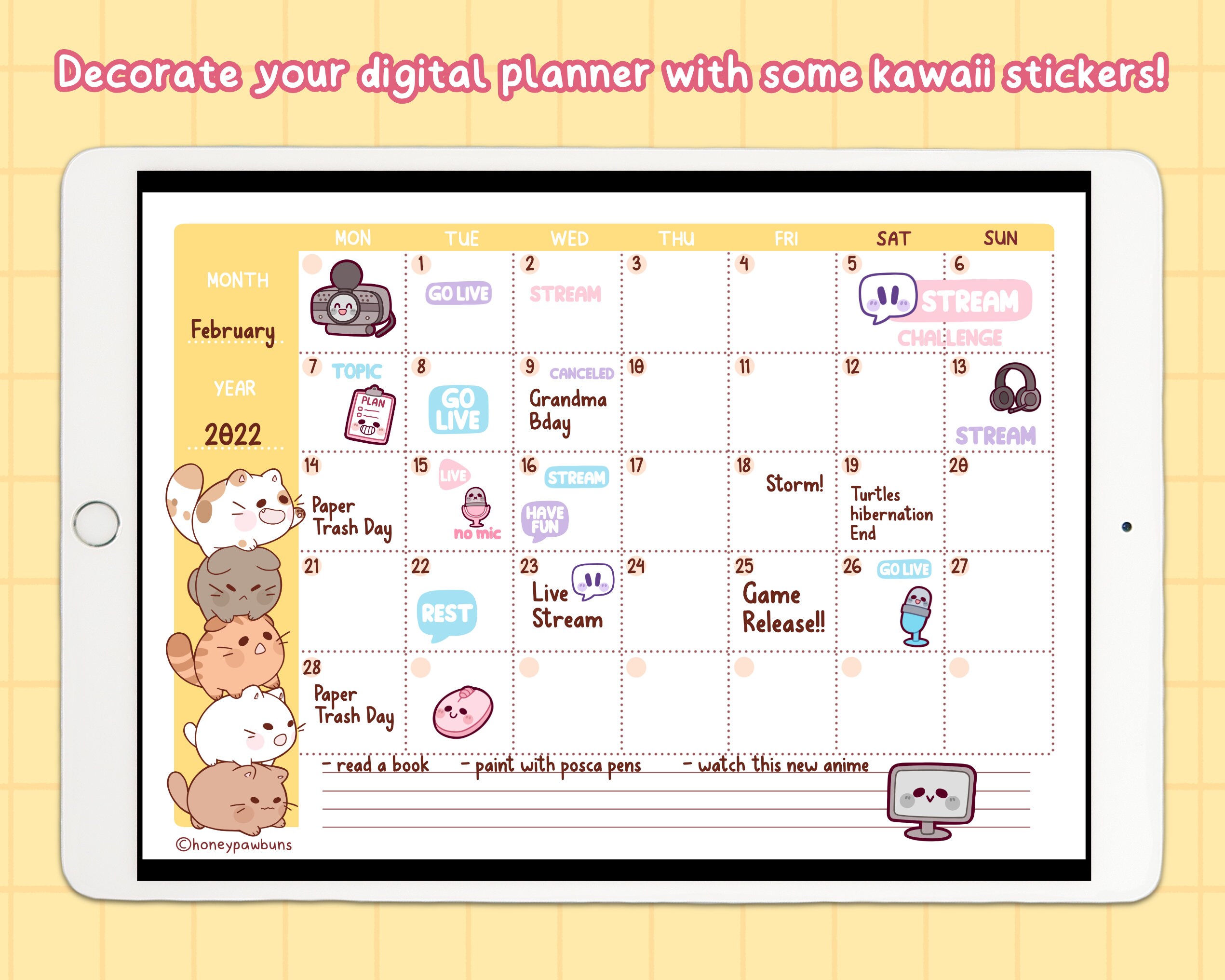 Goodnotes Sticker Live Streaming Icons. Cute Digital Stickers | Etsy Canada