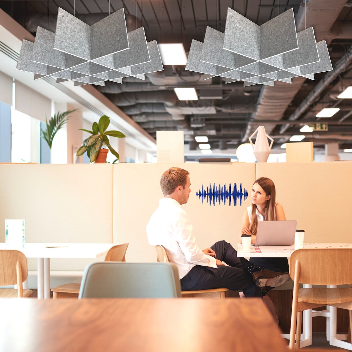 Silentfiber™ Waffle Baffle, Ceiling Suspended Polyester Baffle for ...