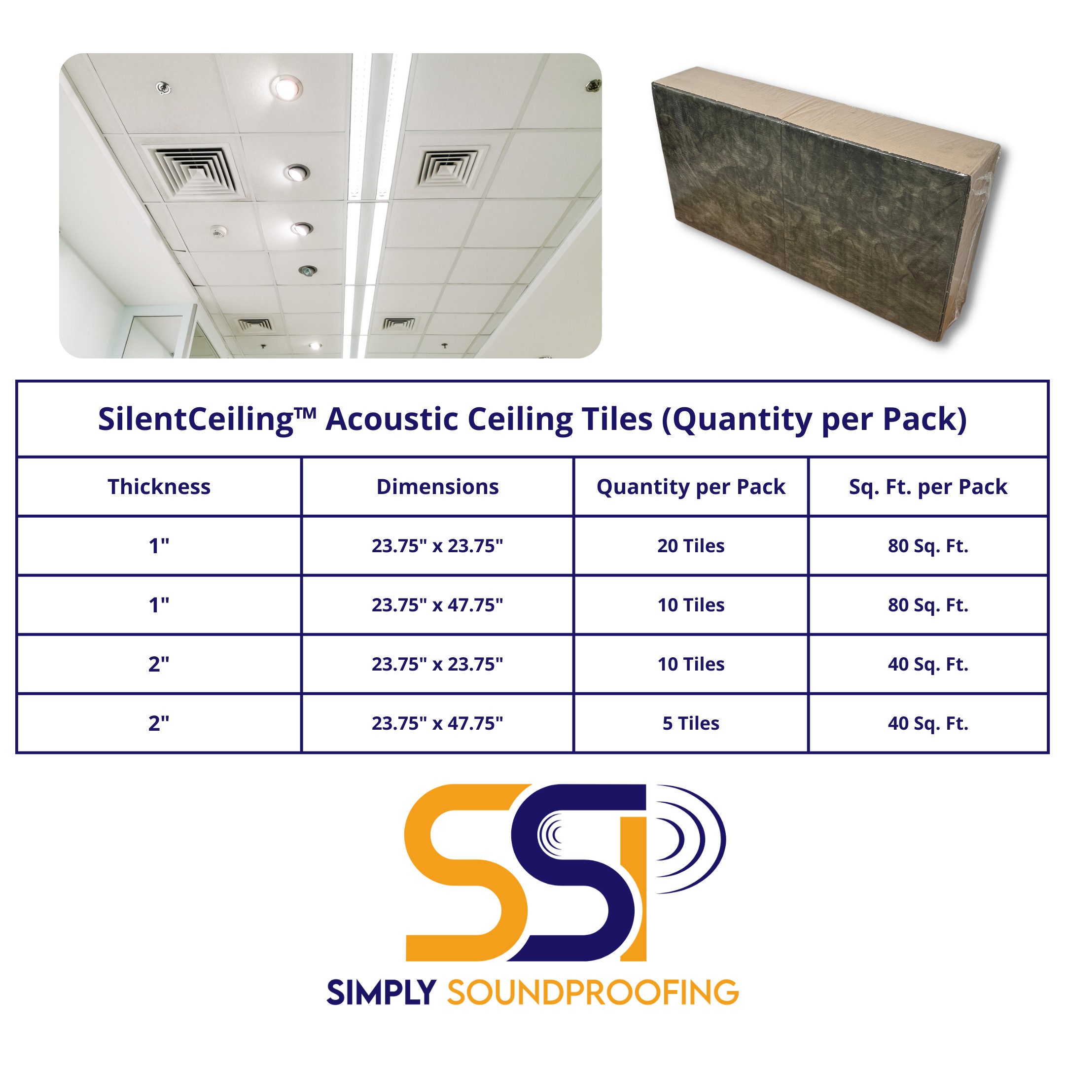 Silentceiling™ White Acoustic Ceiling Tiles 2x2 or 2x4 Sound - Etsy