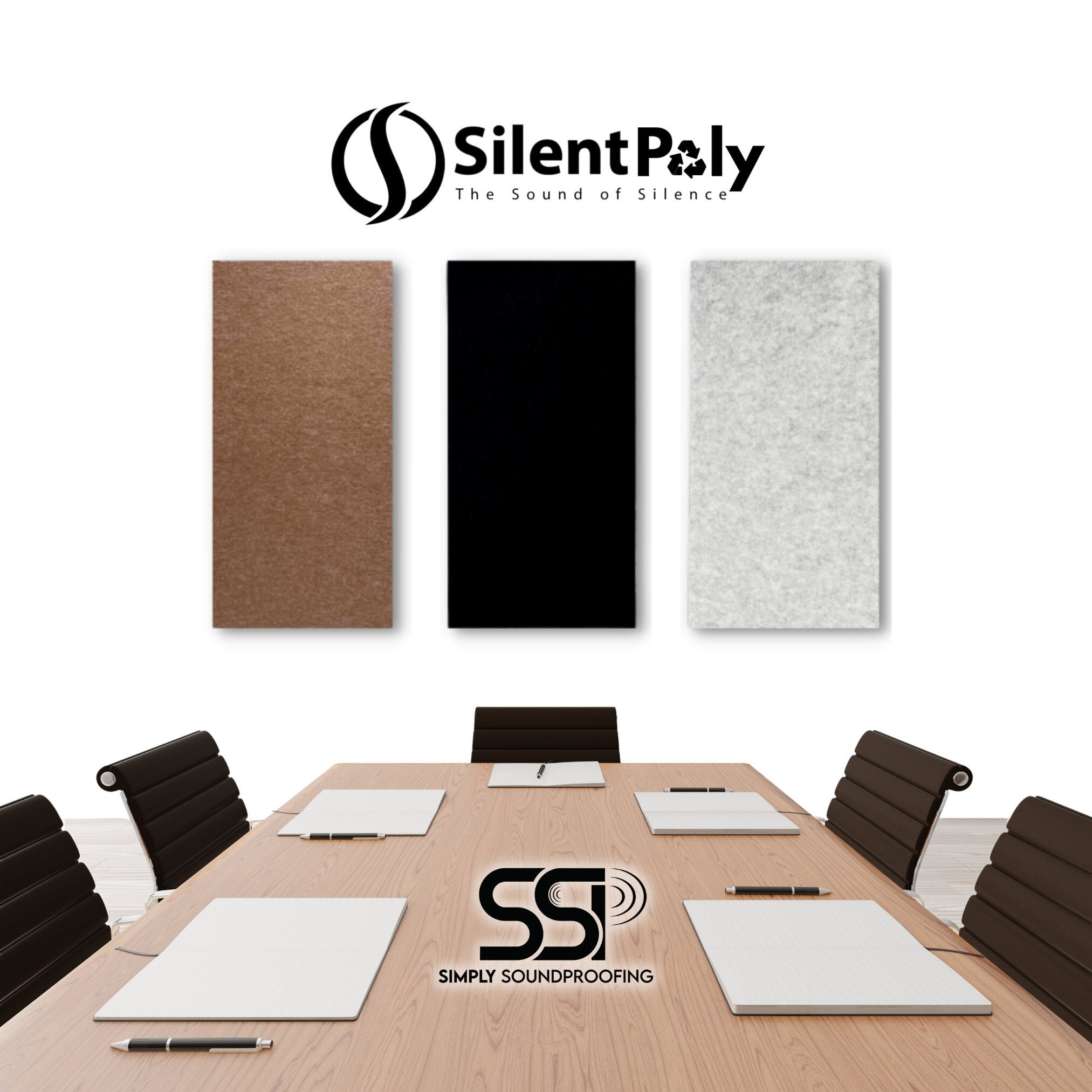 Silentpoly™ Dual-tone Acoustic Panels, 2x2 or 2x4 3 Color Options Sound ...