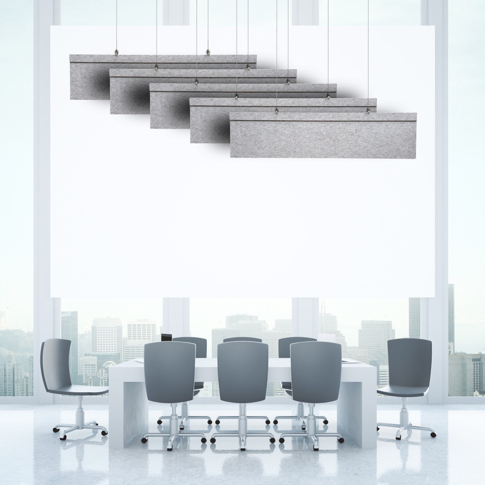 Silentfiber™ Polyester Acoustic Blade Baffle With Cable Hangers (5 ...