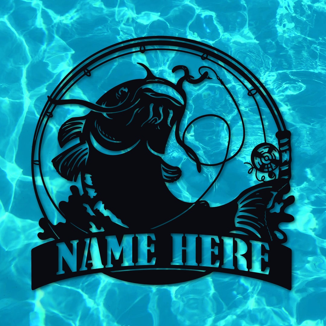 Catfish Metal Sign, Custom Metal Catfish Sign, Catfish Sign, Fish Sign ...