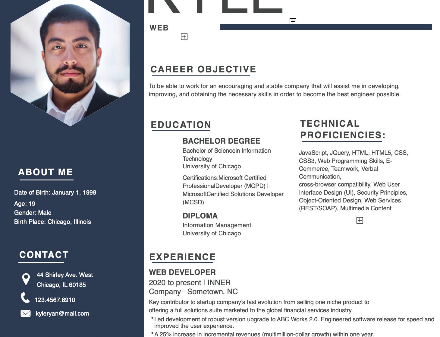 Resume Template Web Developer Editable Resume Template Afordable Resume ...