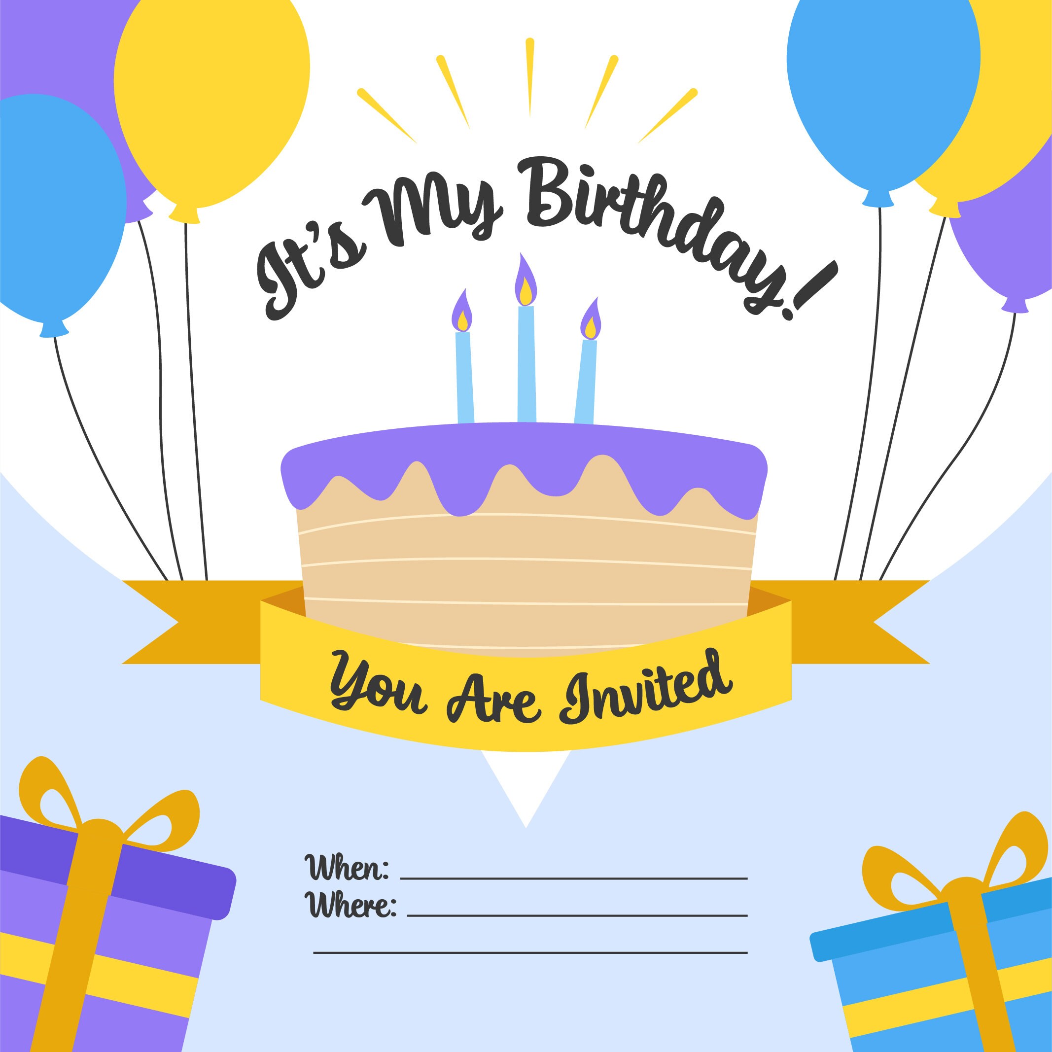BIRTHDAY INVITATION It's My Birthday INVITATION - Etsy