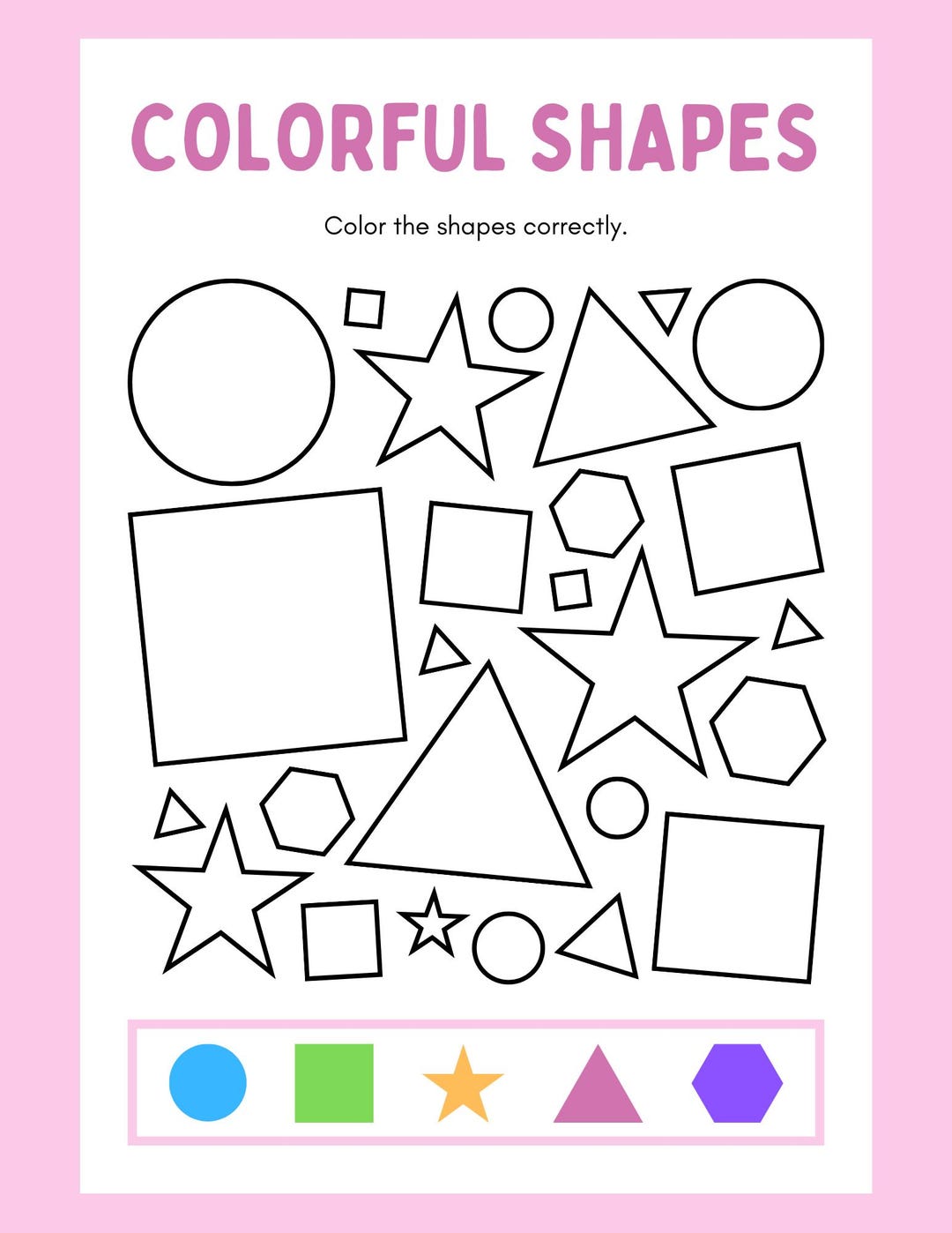 SET of 3 Colouring Exercises Educational Exercises for Kids - Etsy