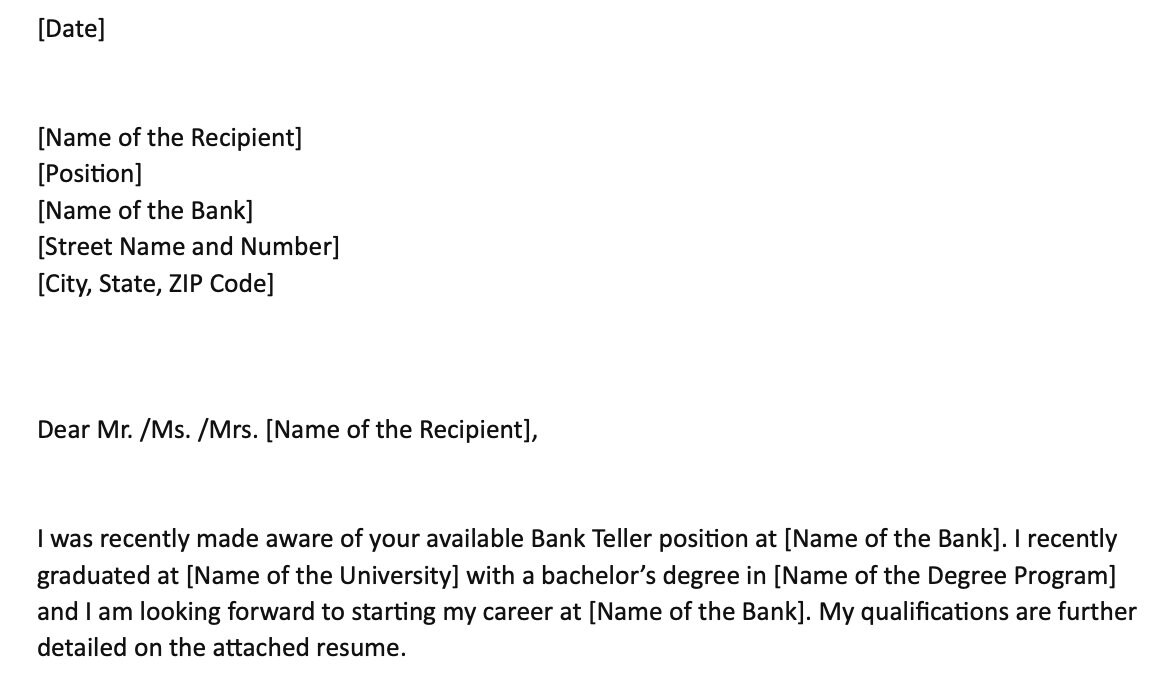 COVER LETTER Banking Job Editable Resume Template - Etsy