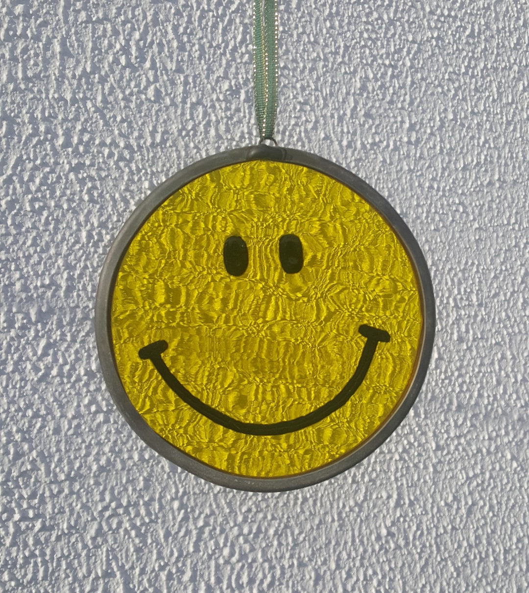 Classic Smiley Face Stained Glass and Painted - Etsy UK