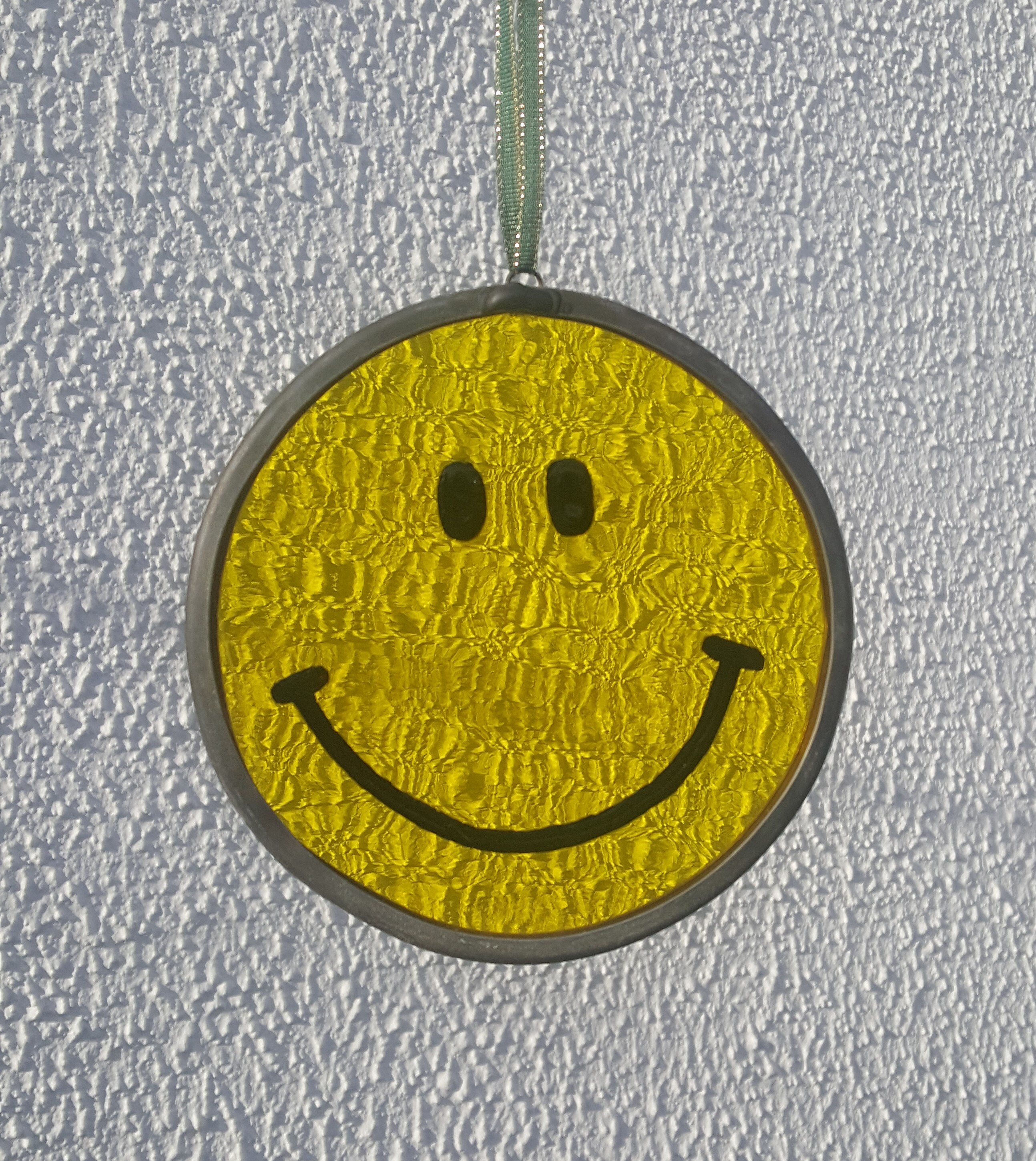 Classic Smiley Face Stained Glass and Painted - Etsy UK