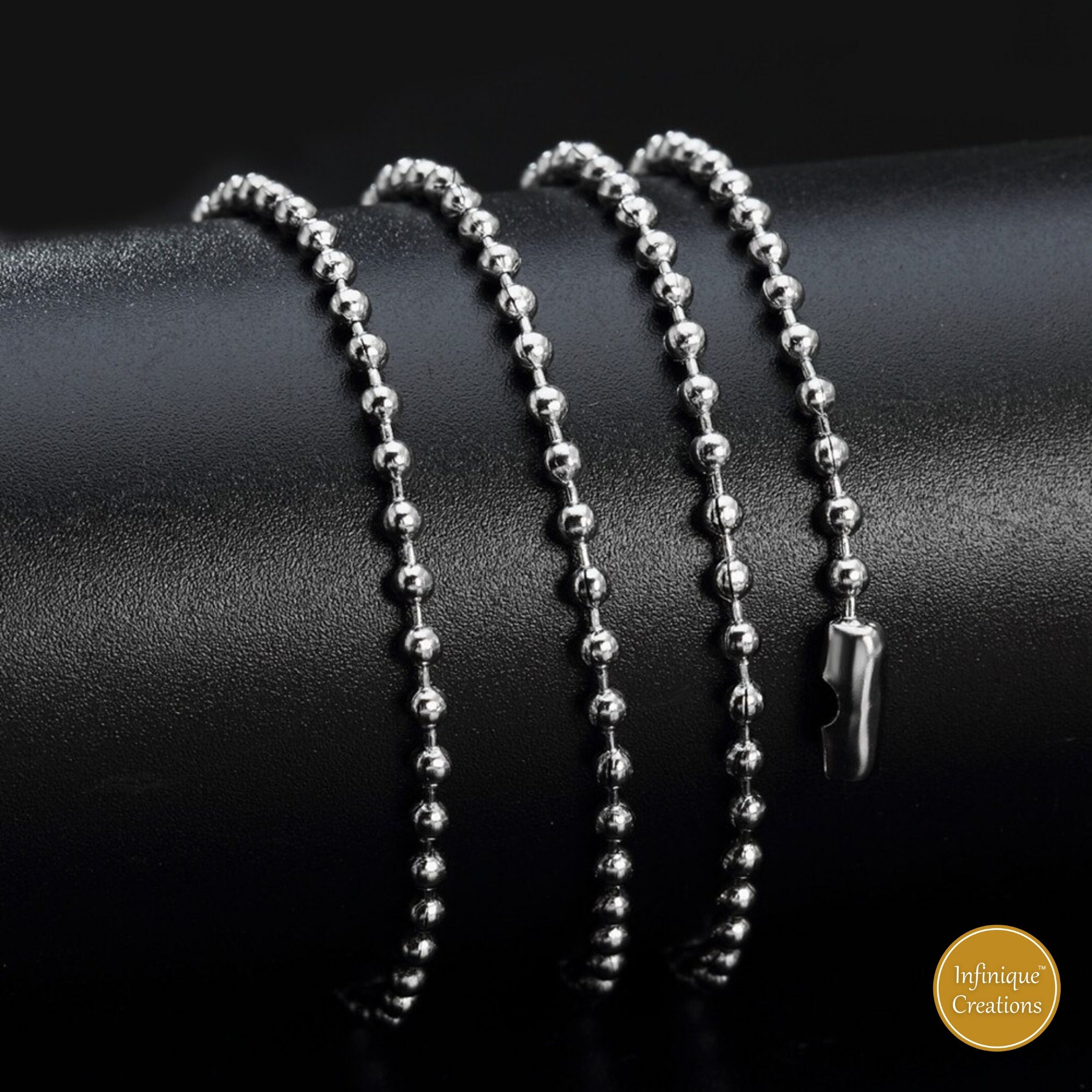 Stainless Steel Silver Ball Chain Bracelet Necklace Men Women 1mm-5mm ...