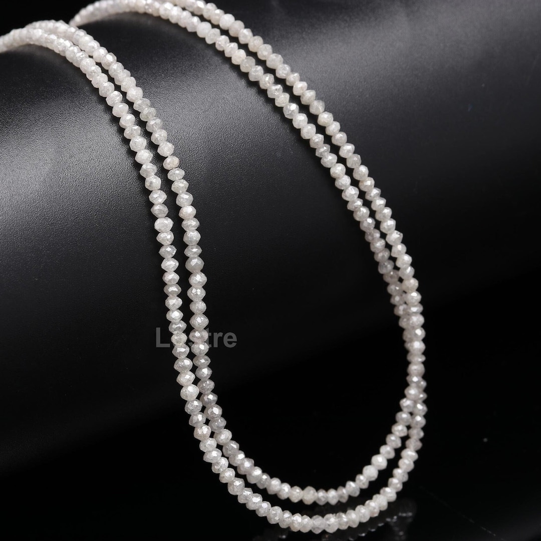 AAA+ Snow White Diamond Bead: 2.9mm Faceted Rondelle, 15 Inch - Etsy