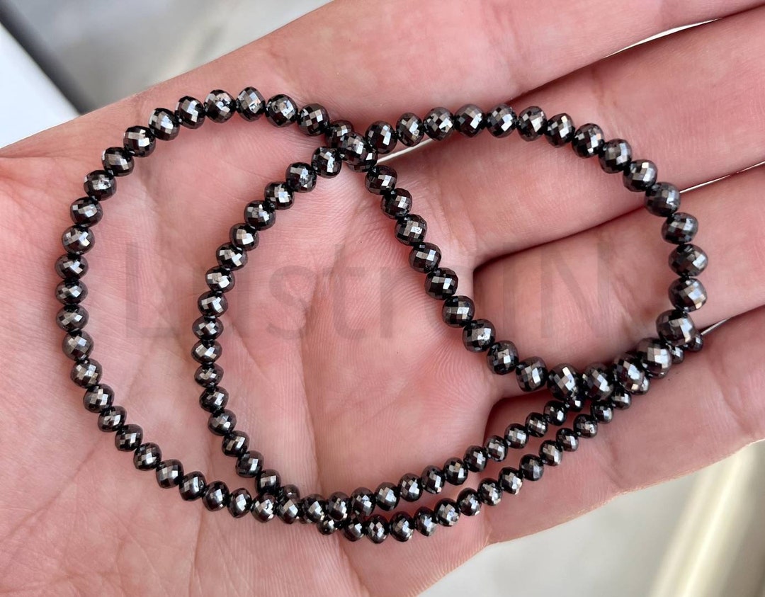 Faceted Black Diamond Beads: 4mm AAA Grade, Handmade Jewelry - Etsy