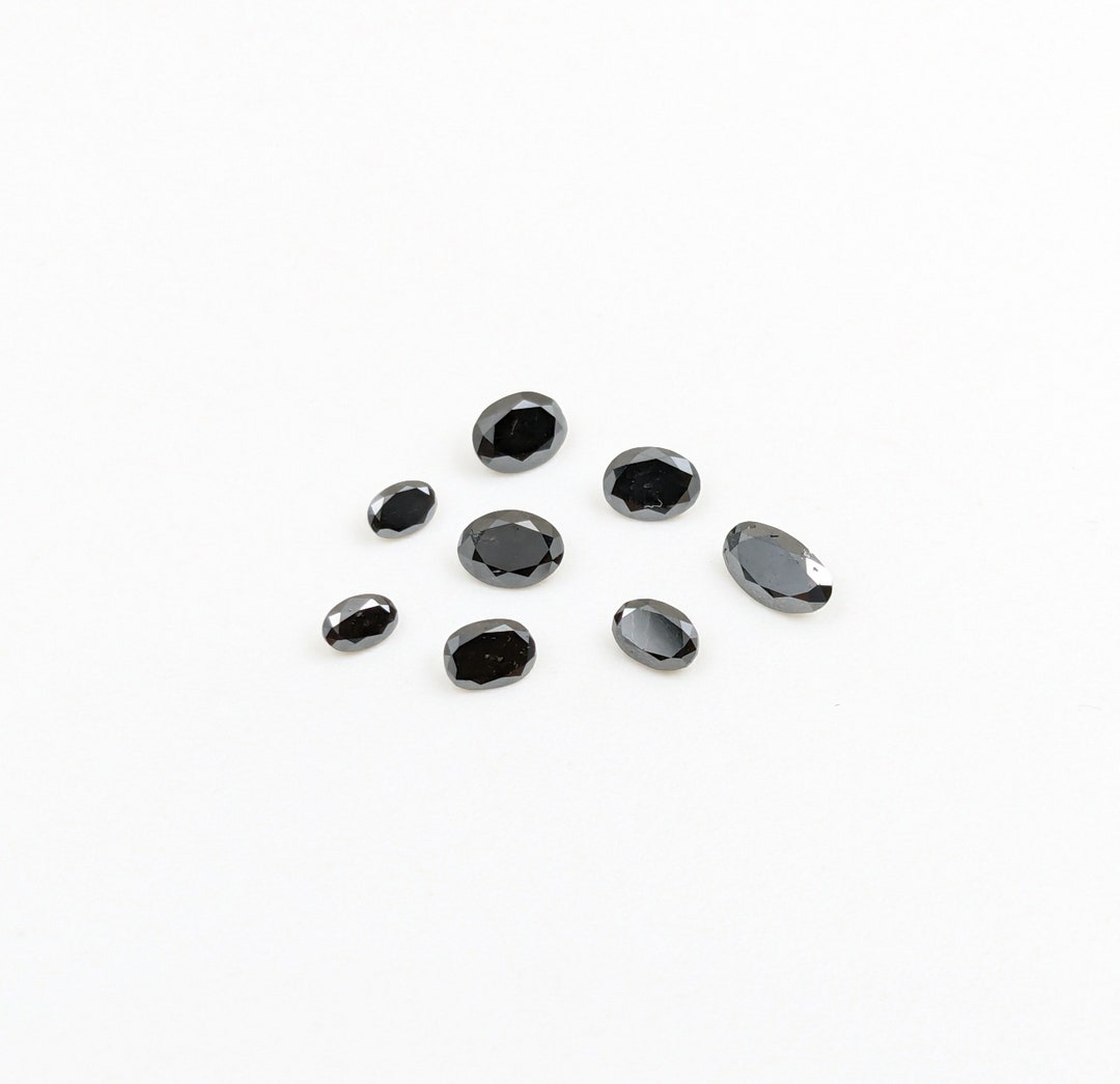 Black Diamond Cut Stone Oval Cut Shape Diamond 100% Natural Diamond for ...
