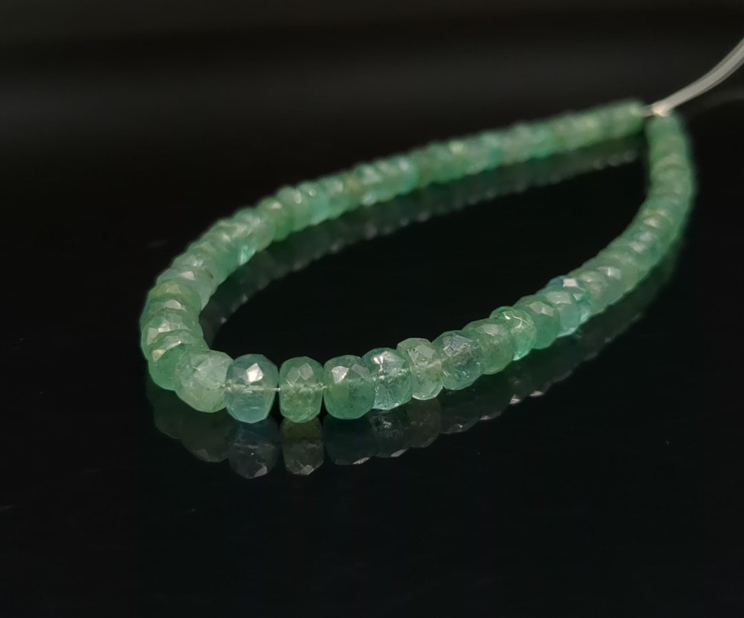AAA Emerald Beads: 4.5-6mm Faceted Rondelle, 16 Inch Strand - Etsy