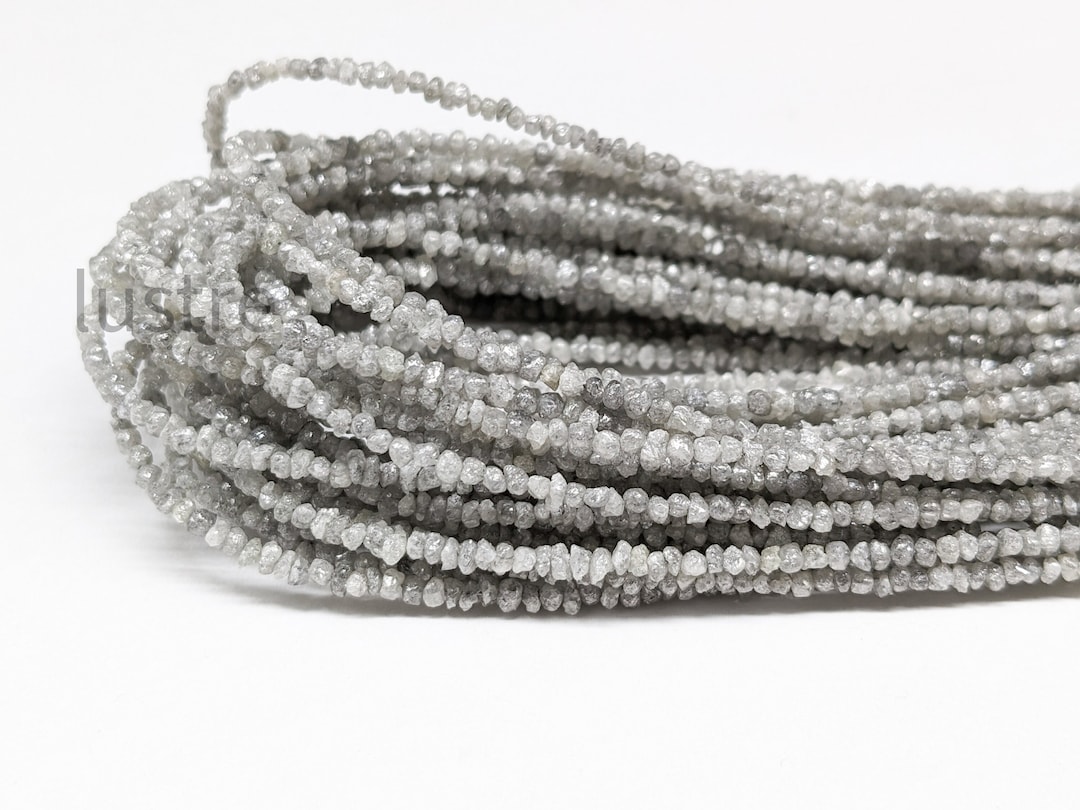 Natural White Diamond Uncut Bead Raw Rough Diamond Bead Diamond Bead ...