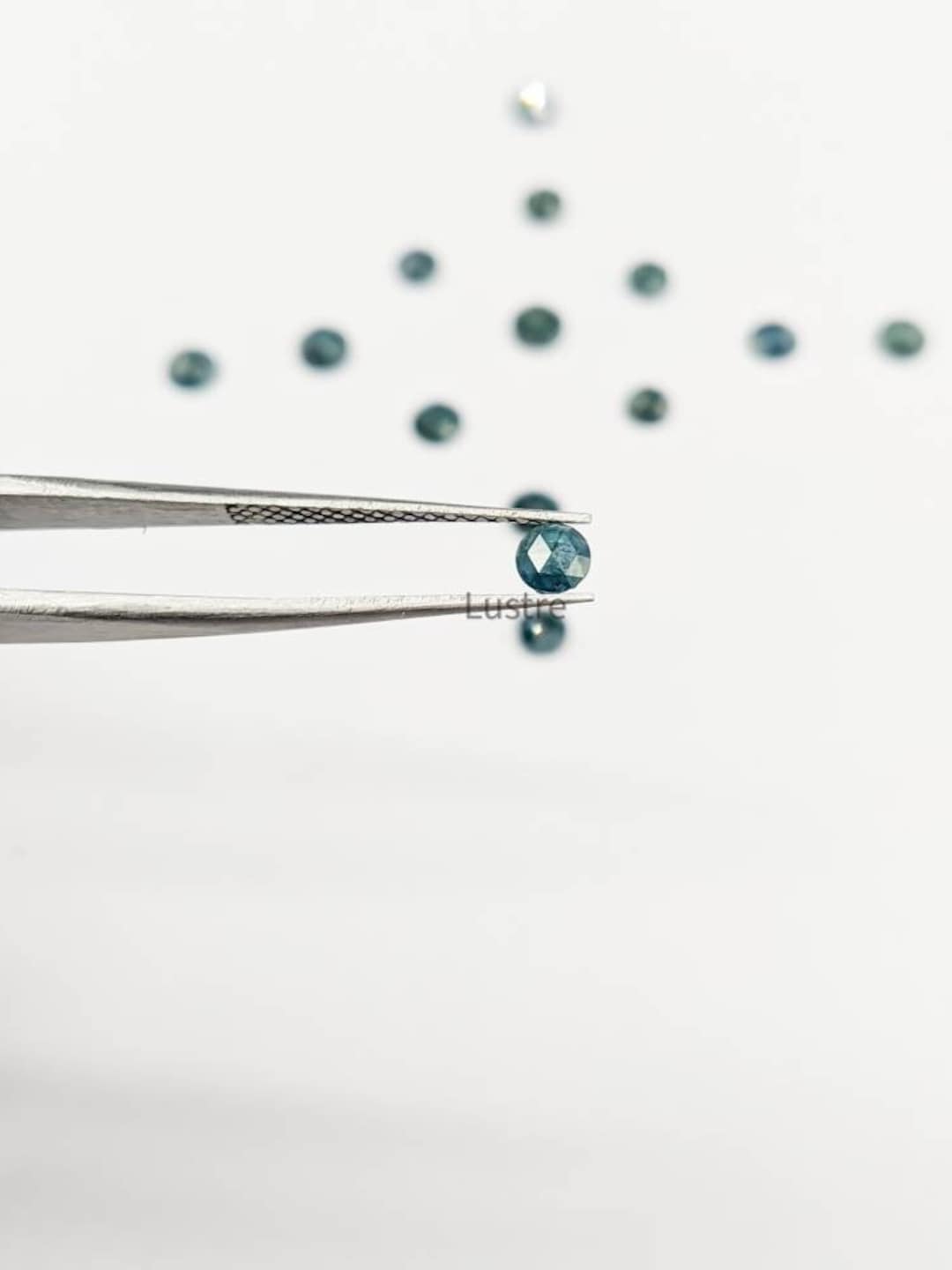 Blue Rose Cut Diamond Cabochons: Salt and Pepper Faceted Loose Diamonds ...