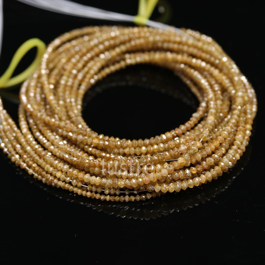 Natural Yellow Diamond Rondelle Beads: Handmade Jewelry (1.6-2.5mm) - Etsy