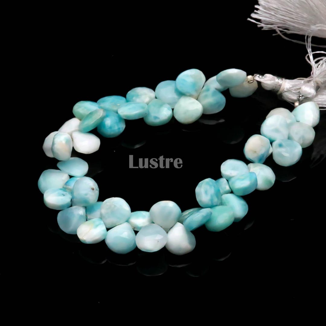 Larimar Faceted Pear 7 Inch 9 Mm 100% Natural Beads Jewelry Making ...