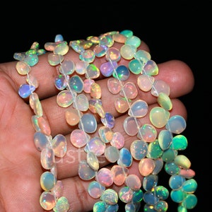 Ethiopian Opal Smooth Pear Shape Bead Ethiopia Welo Opal Beads 100% Natural Fire Opal Bead ...