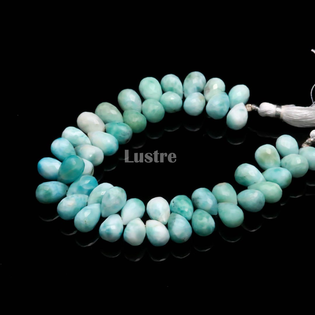 Buy Larimar Faceted Teardrop 8 X 12 Mm Briolette Beads for Jewelry ...