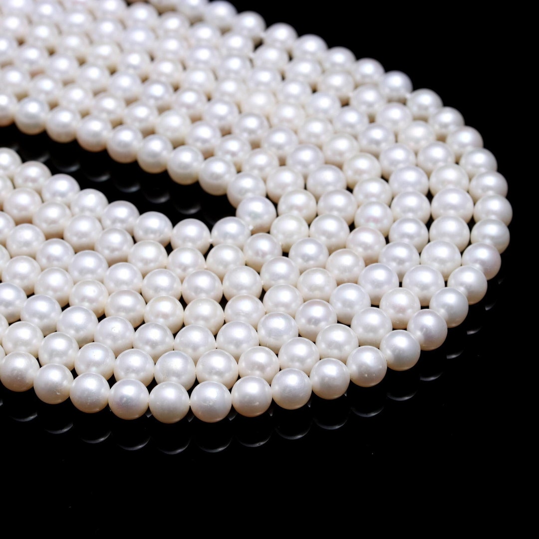 FRESHWATER PEARL Smooth Round Beads 6 Mm AAA Freshwater Pearl Smooth ...
