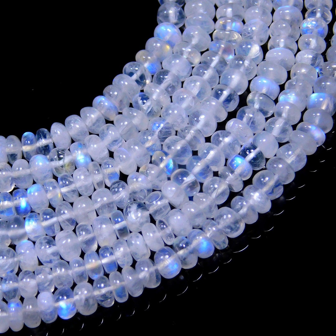 Rainbow Moonstone Bead 5 - 6 Mm Smooth Rondelle Moonstone Beads Natural ...