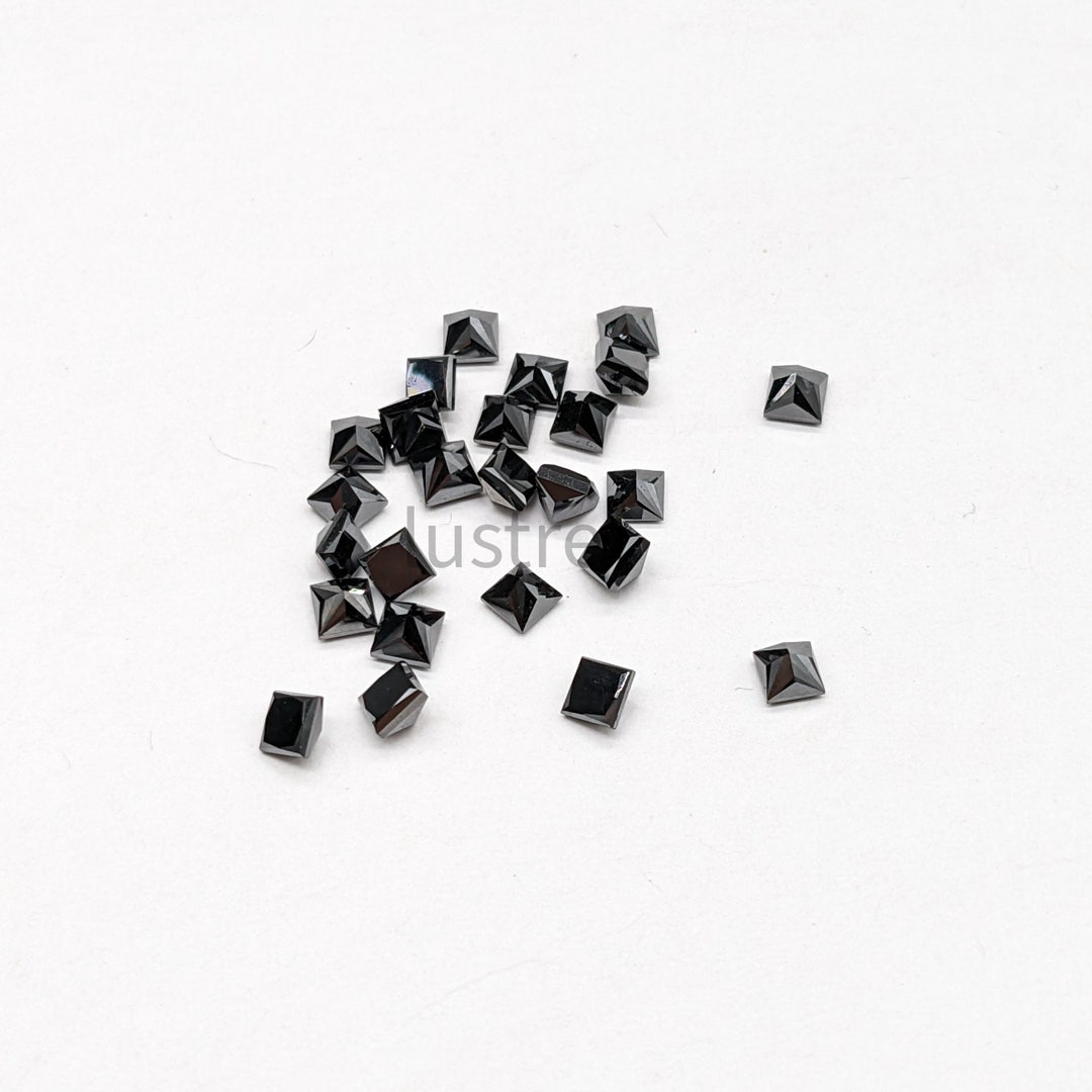 Natural Black Diamond Pyramid Cut Stone Black Diamond Ring - Etsy