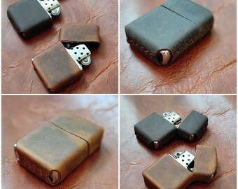 Leather Zippo Cover | Etsy